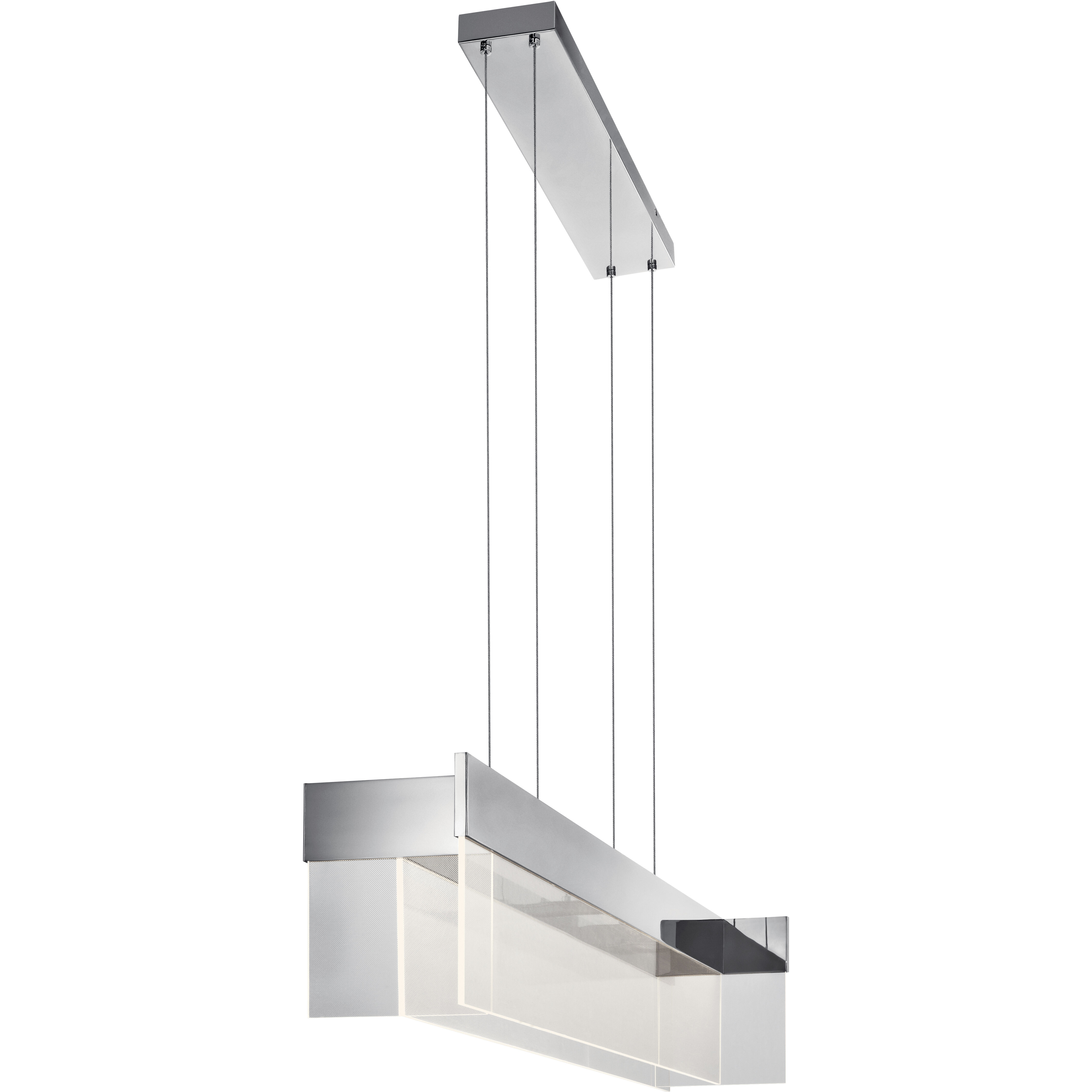 Elan 83732 Geo LED 11.25 inch Chrome Chandelier Ceiling Light, Linear ...